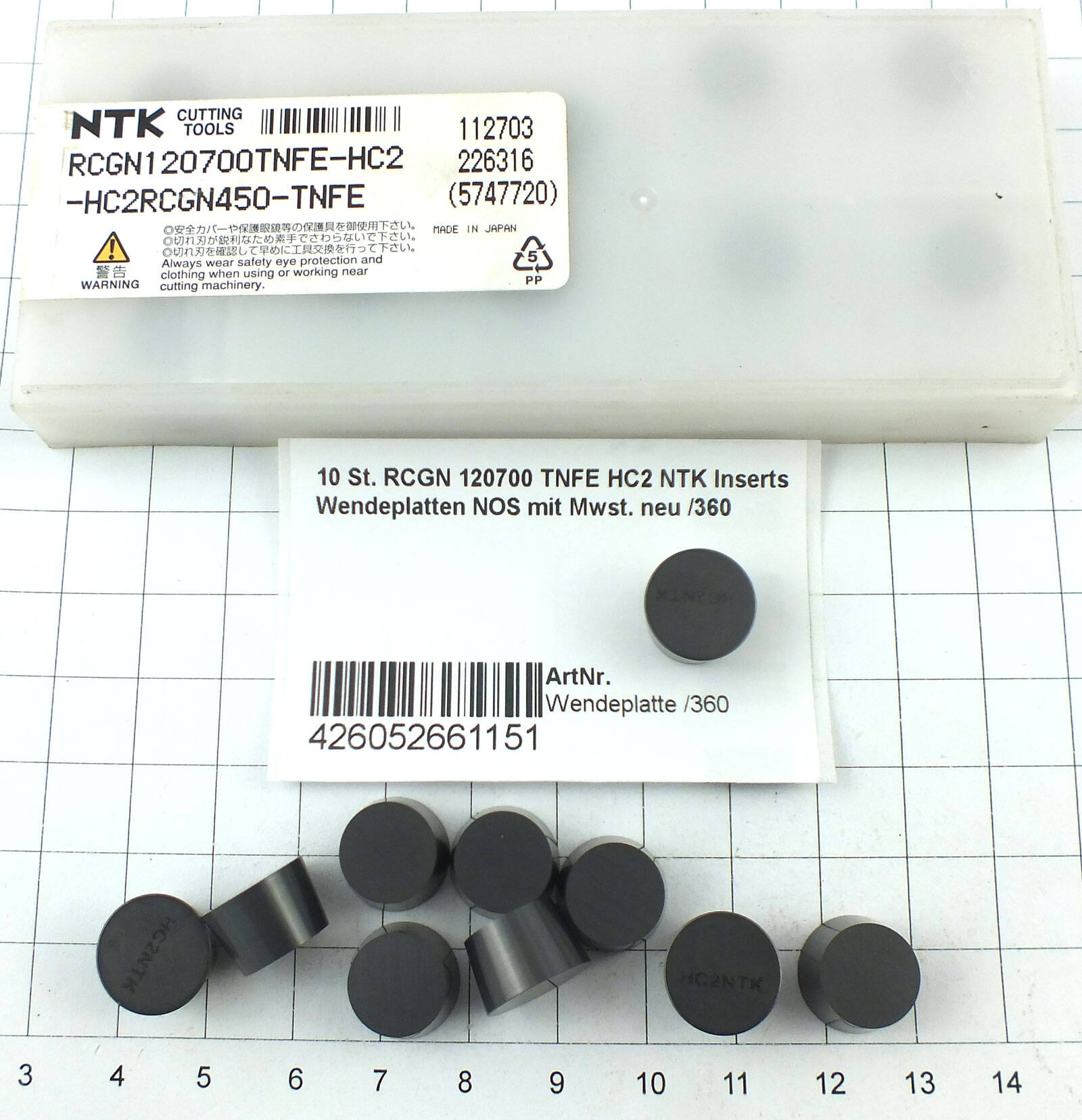 10 St. RCGN 120700 TNFE HC2 NTK Inserts Wendeplatten NOS mit Mwst. ne ...