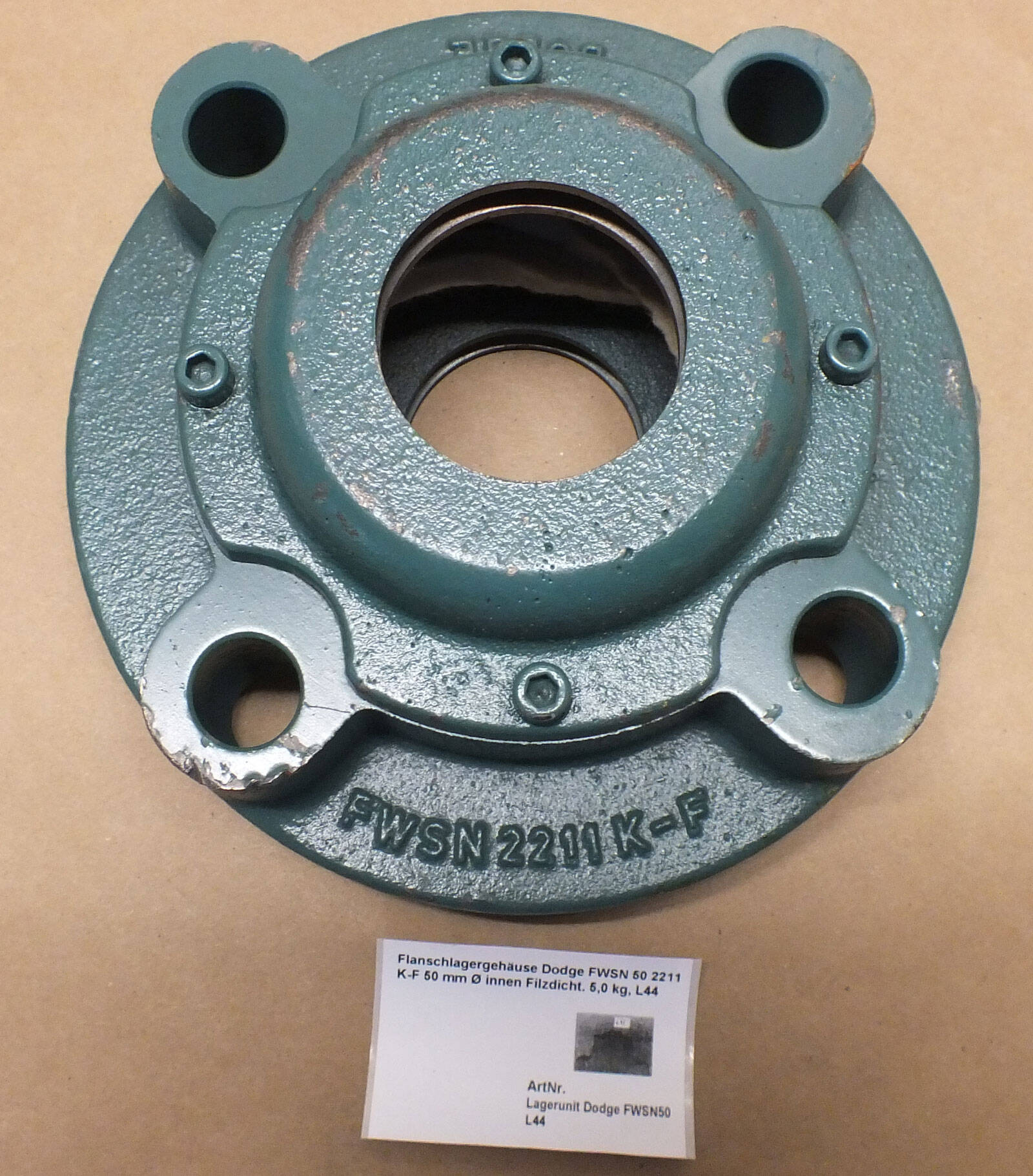 FS F210 Bearing Unit, 50 mm innen Ø, NOS neu 2,3 kg 4-Loch Flanschlag ...